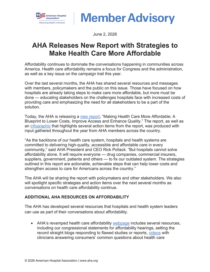 AHA Releases New Report with Strategies to Make Health Care More ...