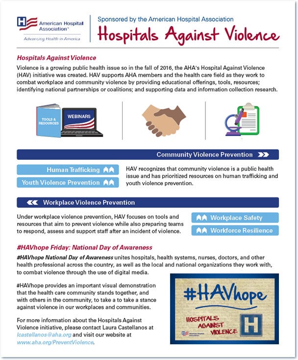 An Overview on the Hospitals Against Violence Initiative | AHA